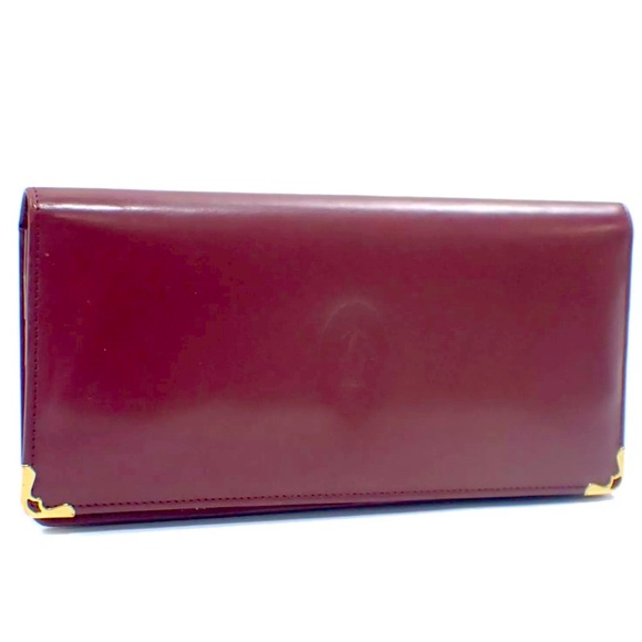 Cartier | Bags | Vintage Cartier Must Be Line Long Wallet With Gold ...